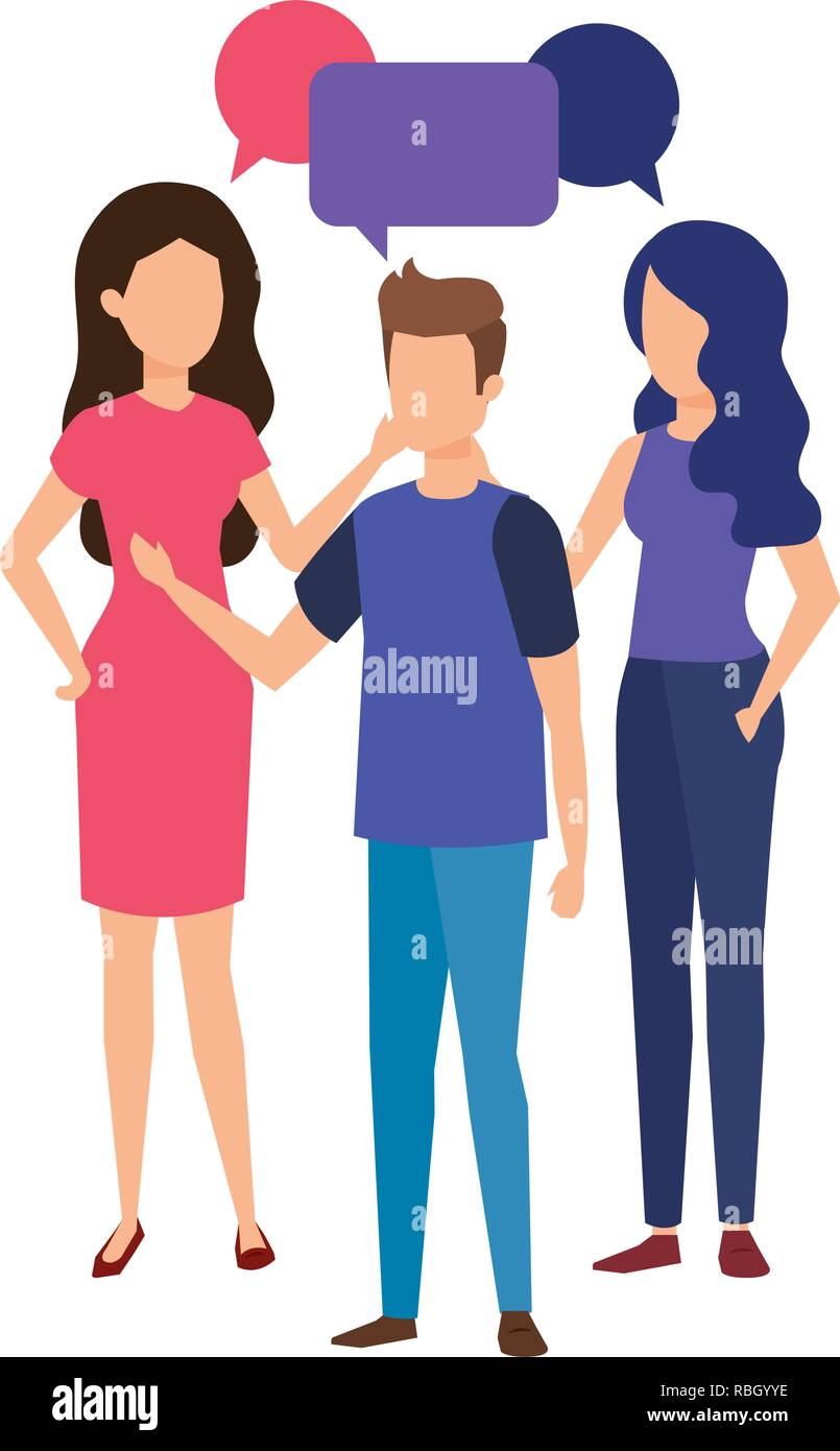 group of people with speech bubble characters Stock Vector Image & Art ...