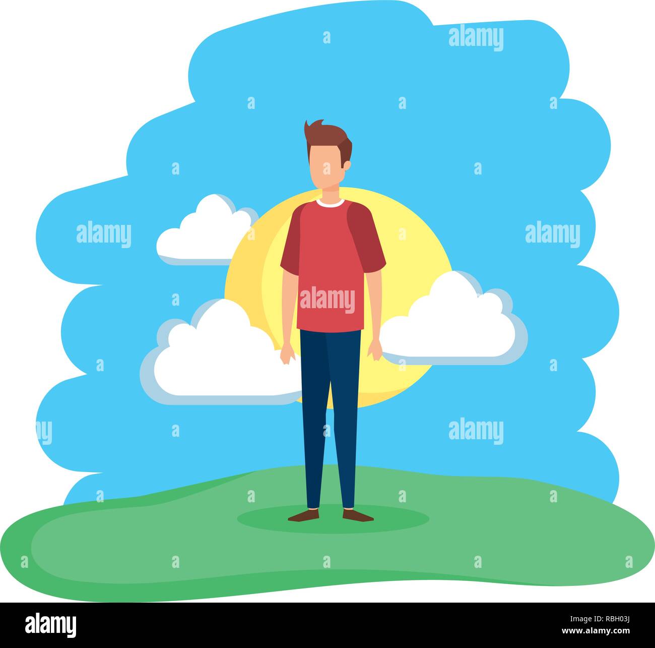 Human face landscape Stock Vector Images - Alamy