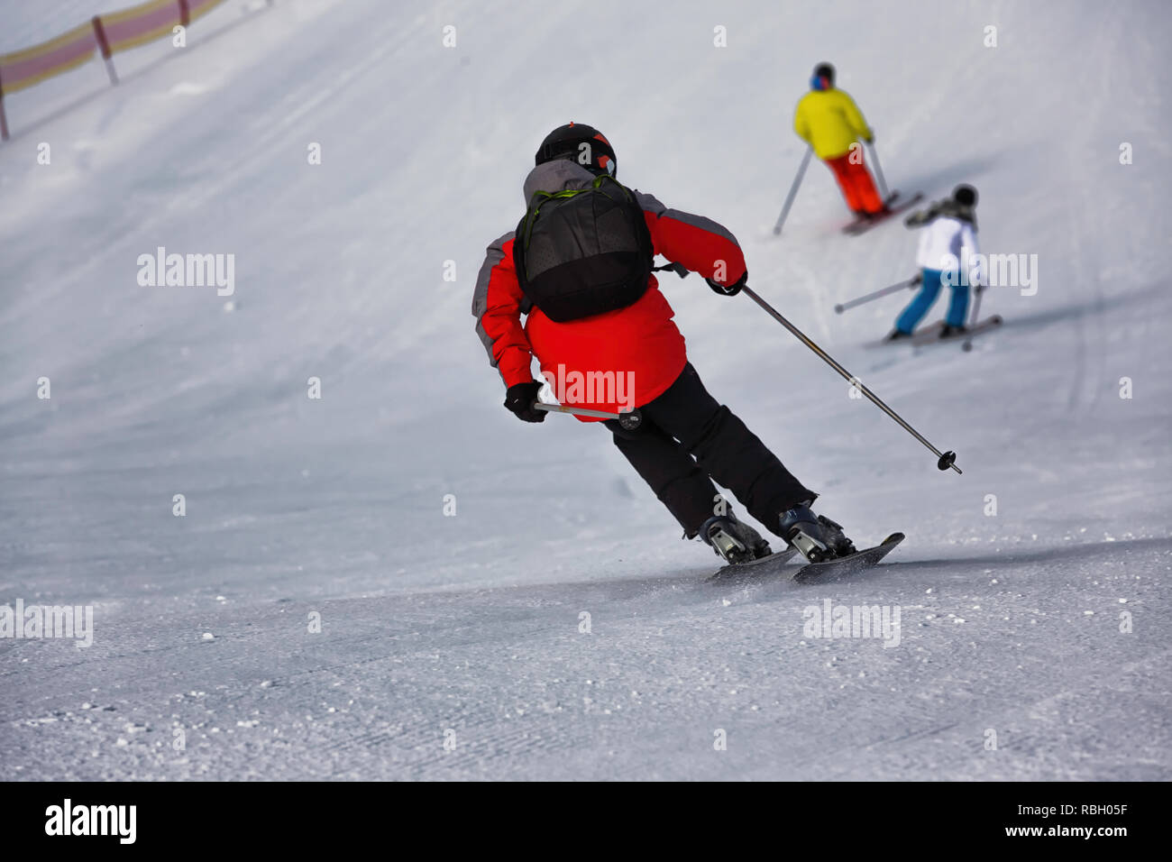 people on ski run Stock Photo - Alamy