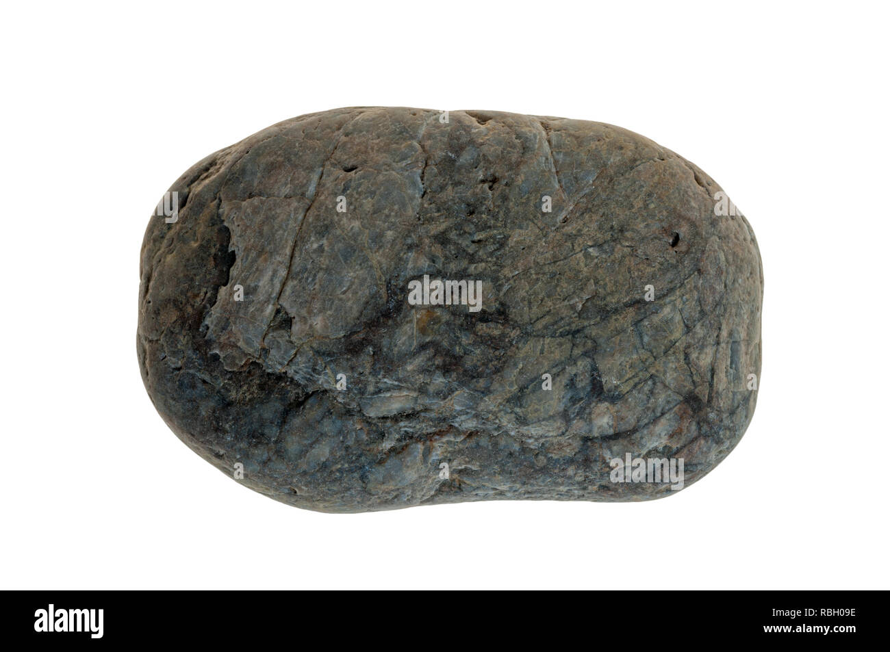 Single grey pebble isolated on white Stock Photo - Alamy