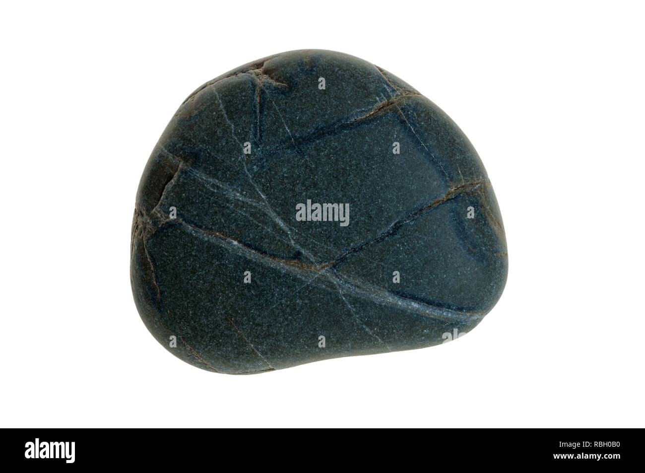 Single grey pebble isolated on white Stock Photo - Alamy