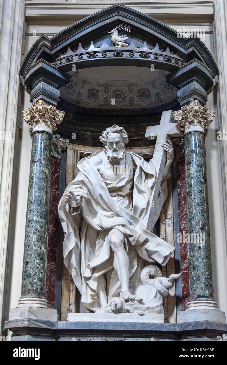 Rome, Italy - October 04, 2018: Statues of the Apostle St. Philip ...