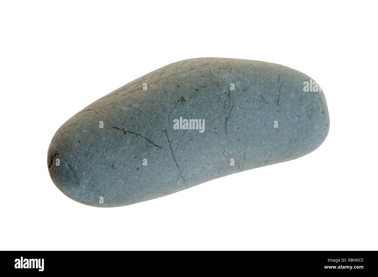 Single grey pebble isolated on white Stock Photo - Alamy