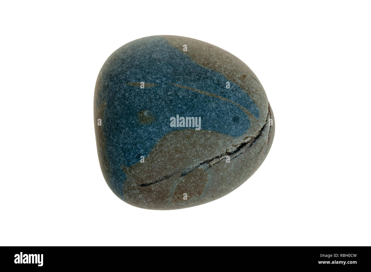 Single grey pebble isolated on white Stock Photo - Alamy