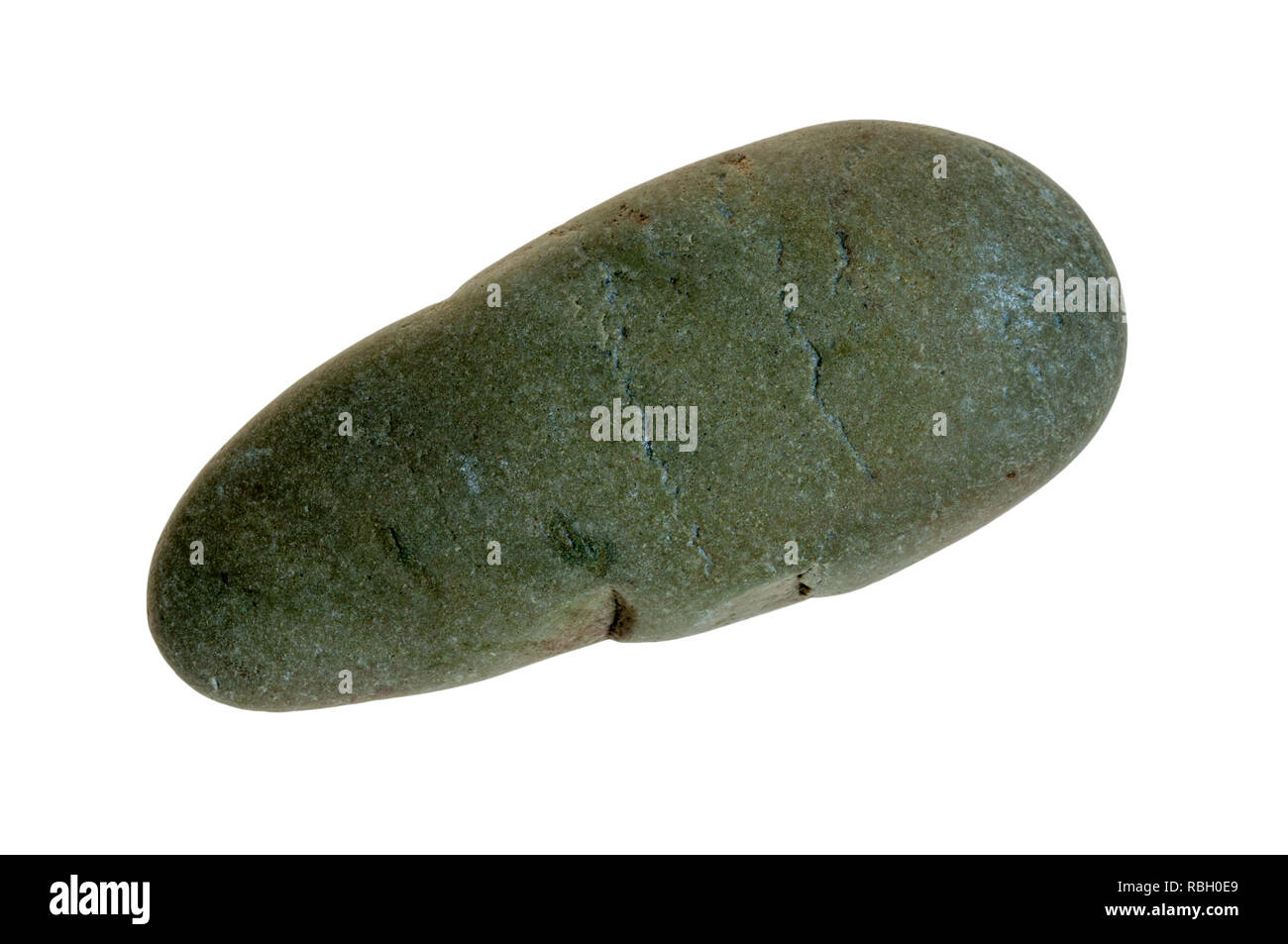 Single grey pebble isolated on white Stock Photo - Alamy