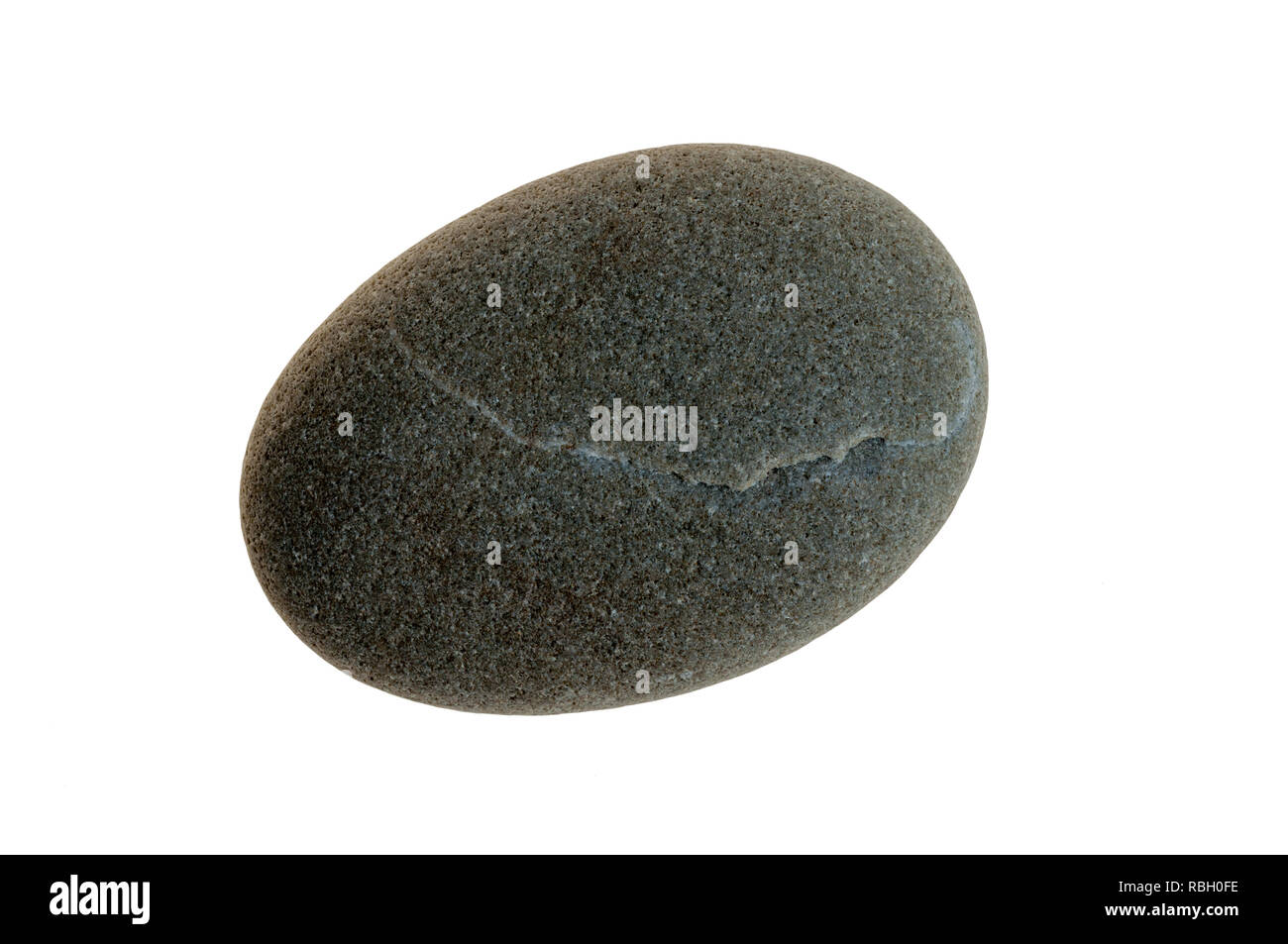 Single grey pebble isolated on white Stock Photo - Alamy