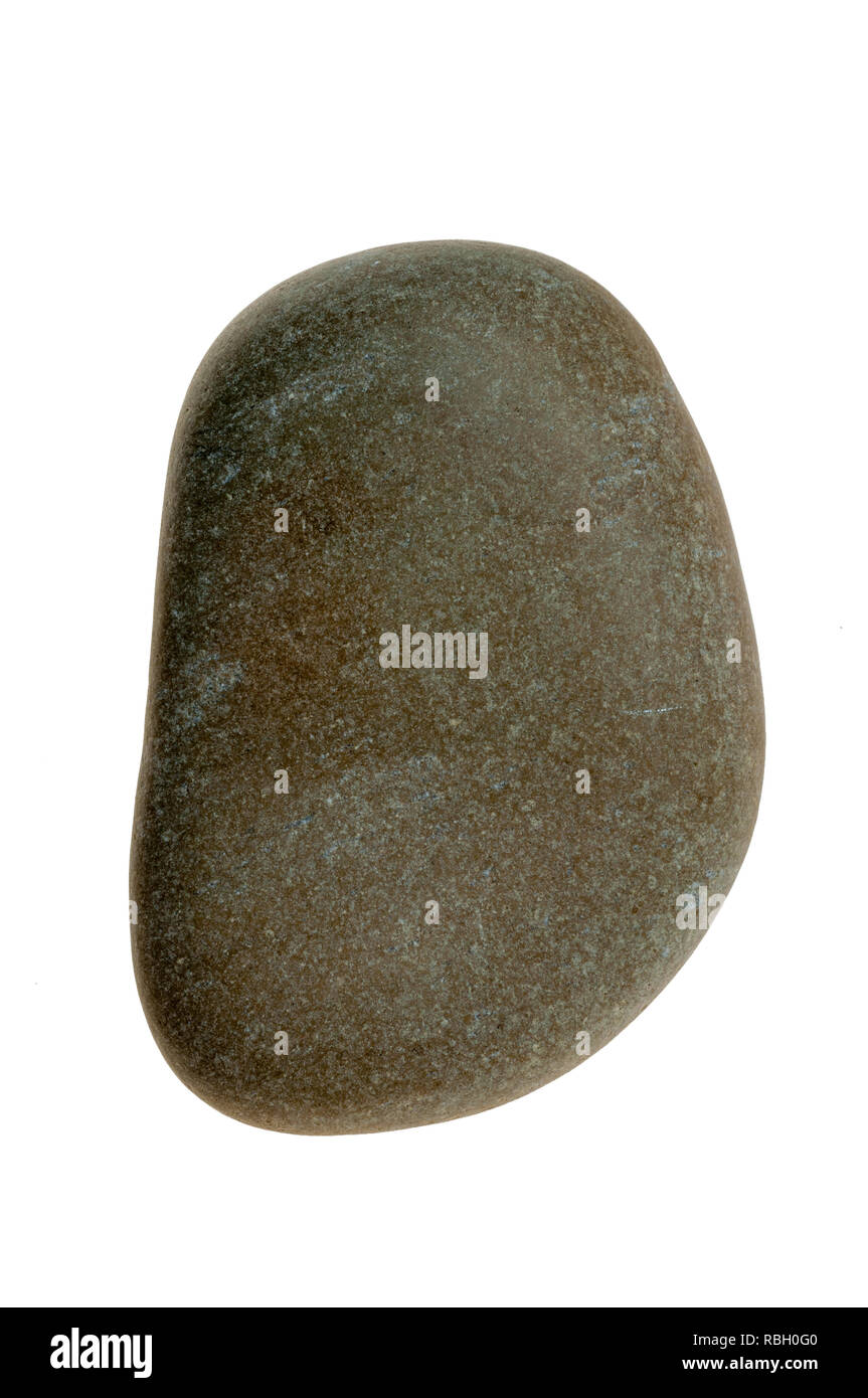 Single grey pebble isolated on white Stock Photo - Alamy