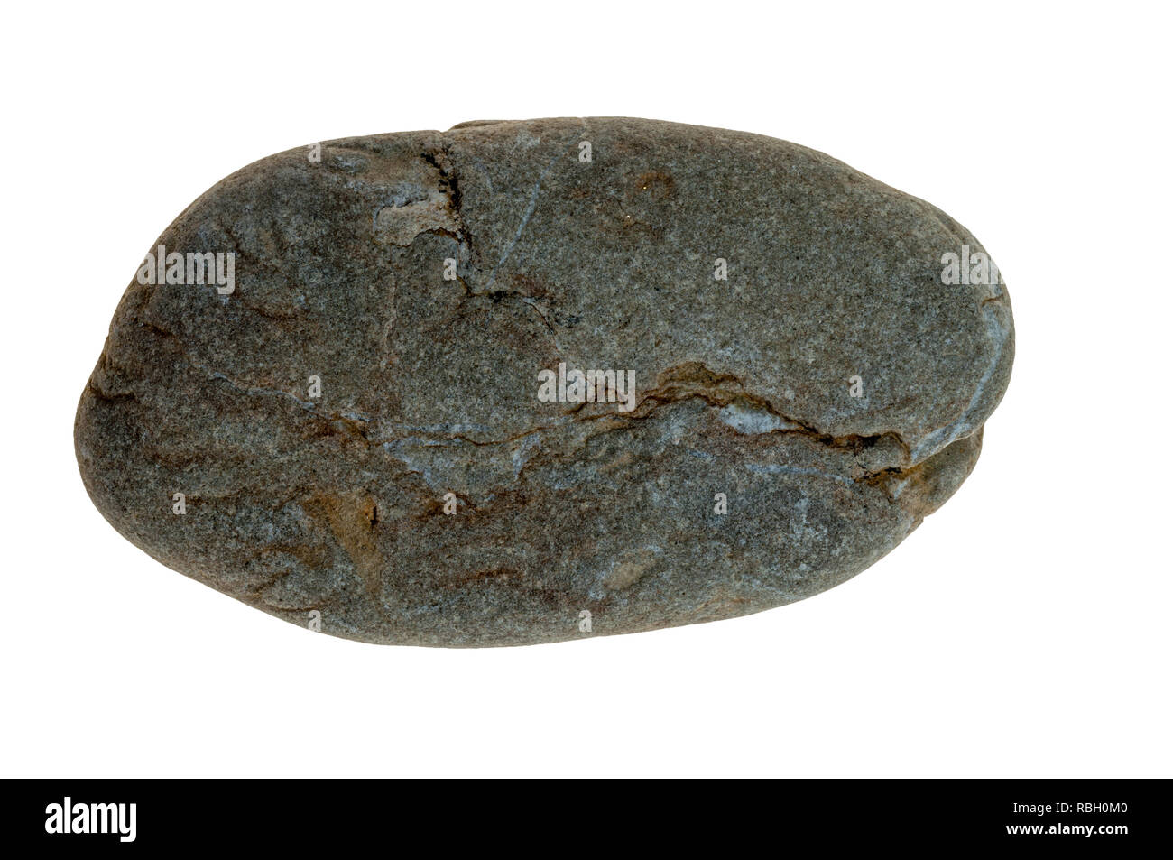 Single grey pebble isolated on white Stock Photo - Alamy