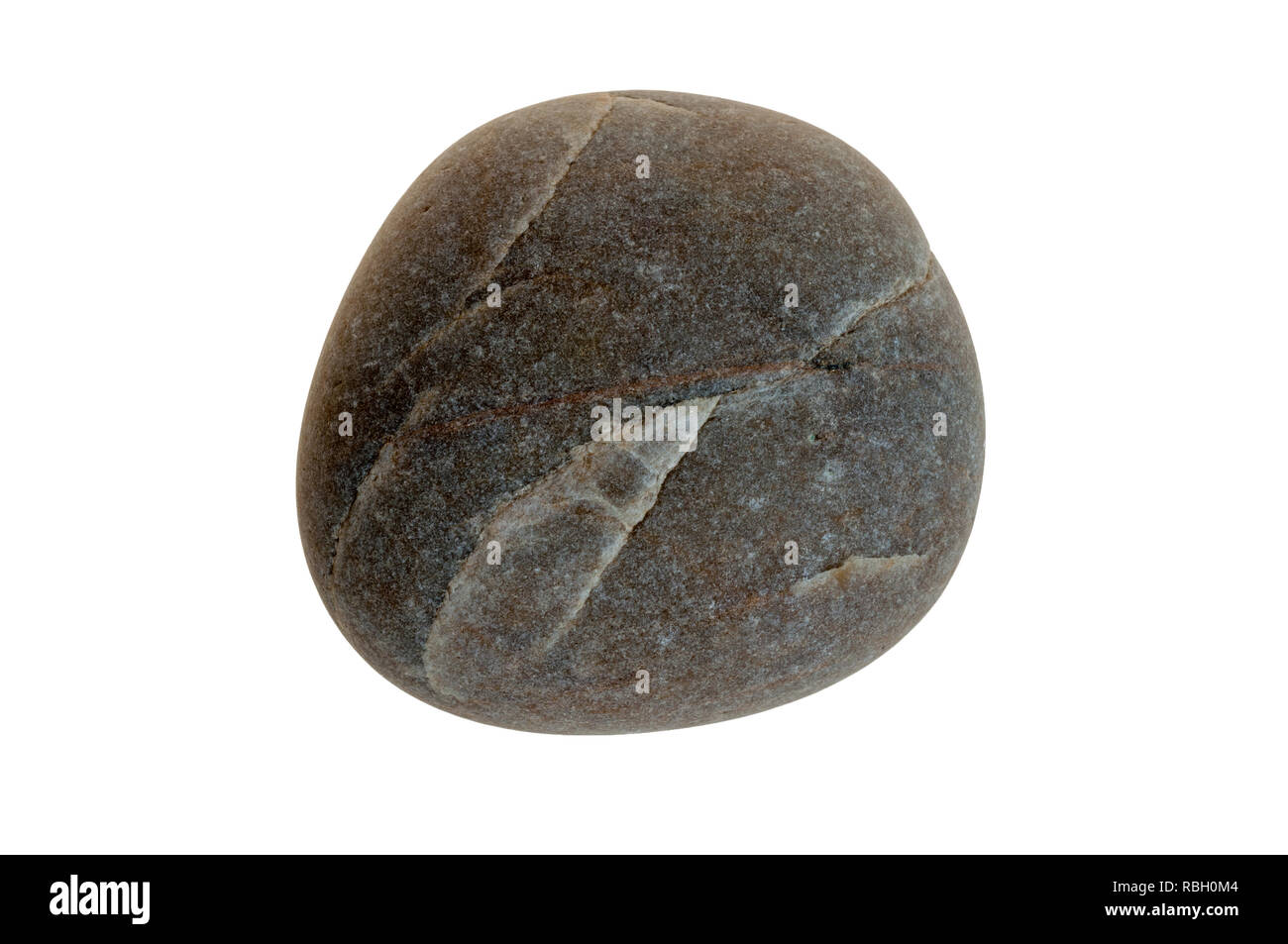 Single grey pebble isolated on white Stock Photo - Alamy