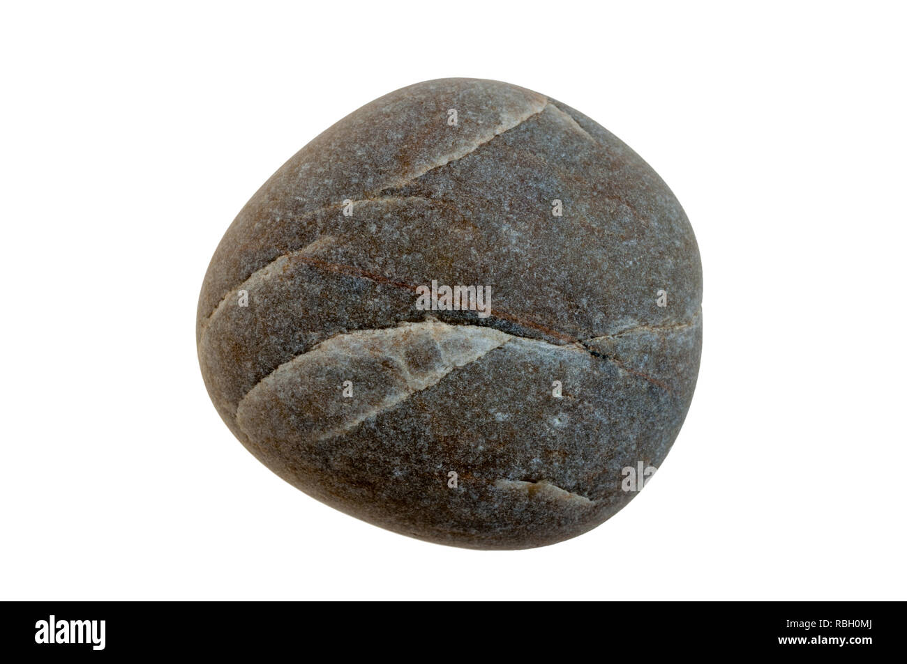 Single grey pebble isolated on white Stock Photo - Alamy