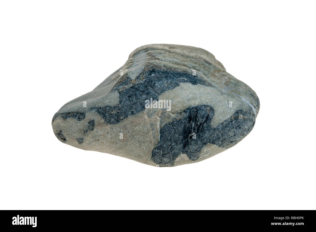 Single grey pebble isolated on white Stock Photo - Alamy