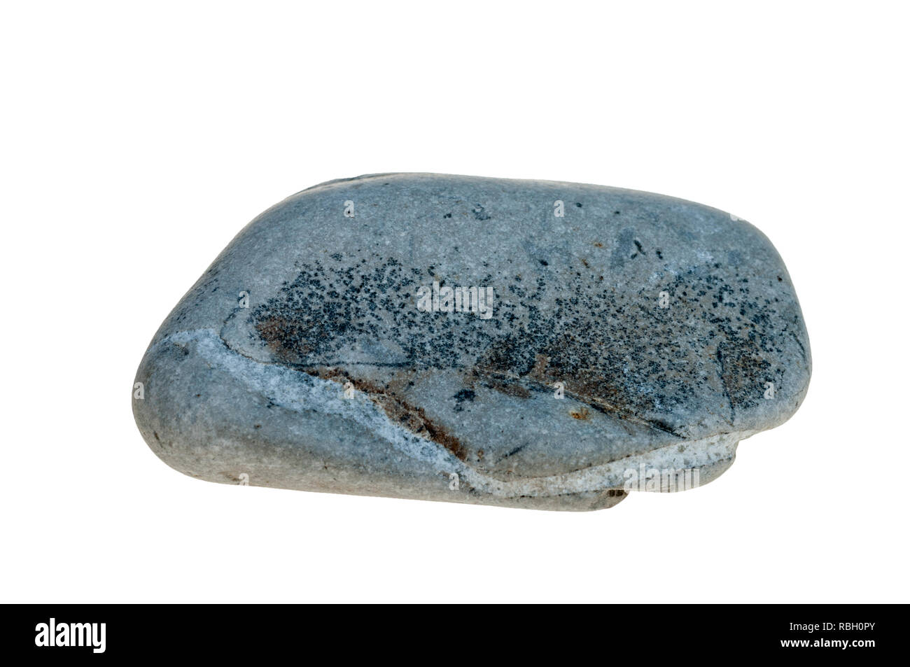 Single grey pebble isolated on white Stock Photo - Alamy