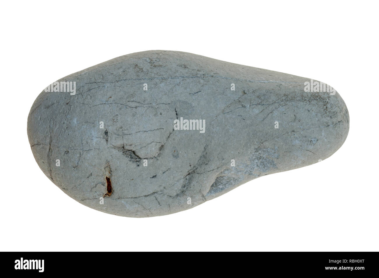 Single grey pebble isolated on white Stock Photo - Alamy