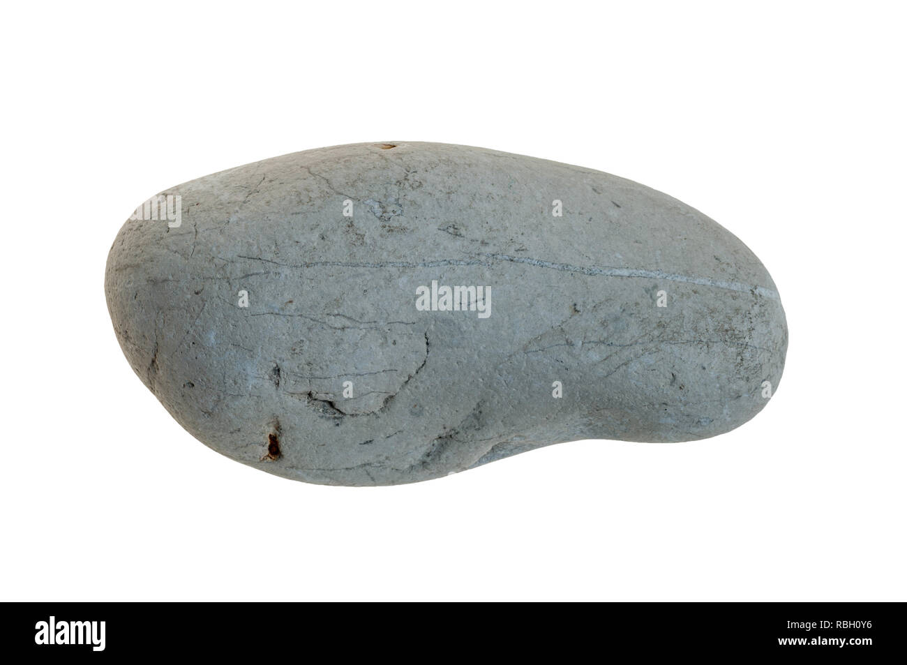 Single grey pebble isolated on white Stock Photo - Alamy