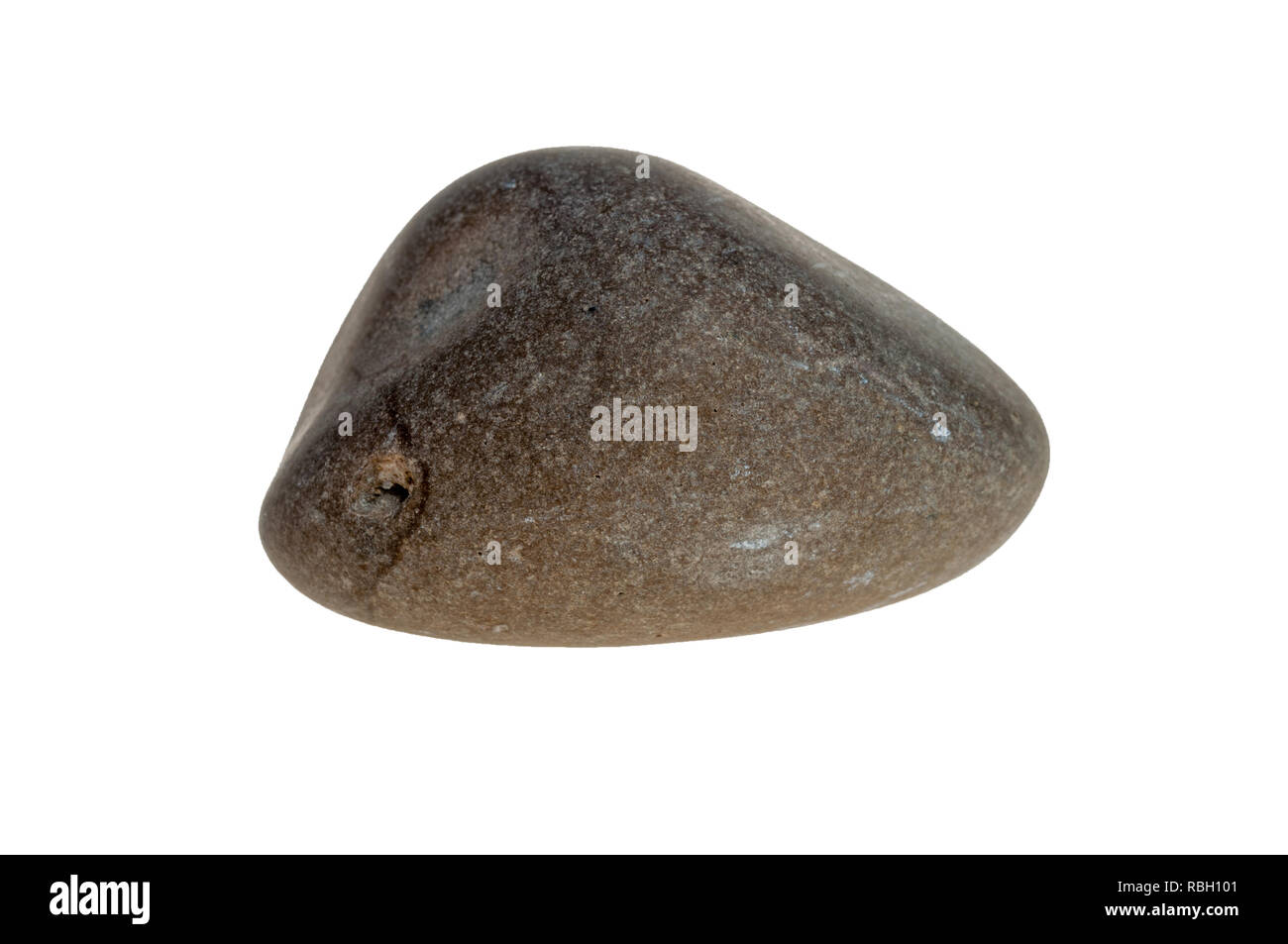 Single grey pebble isolated on white Stock Photo - Alamy
