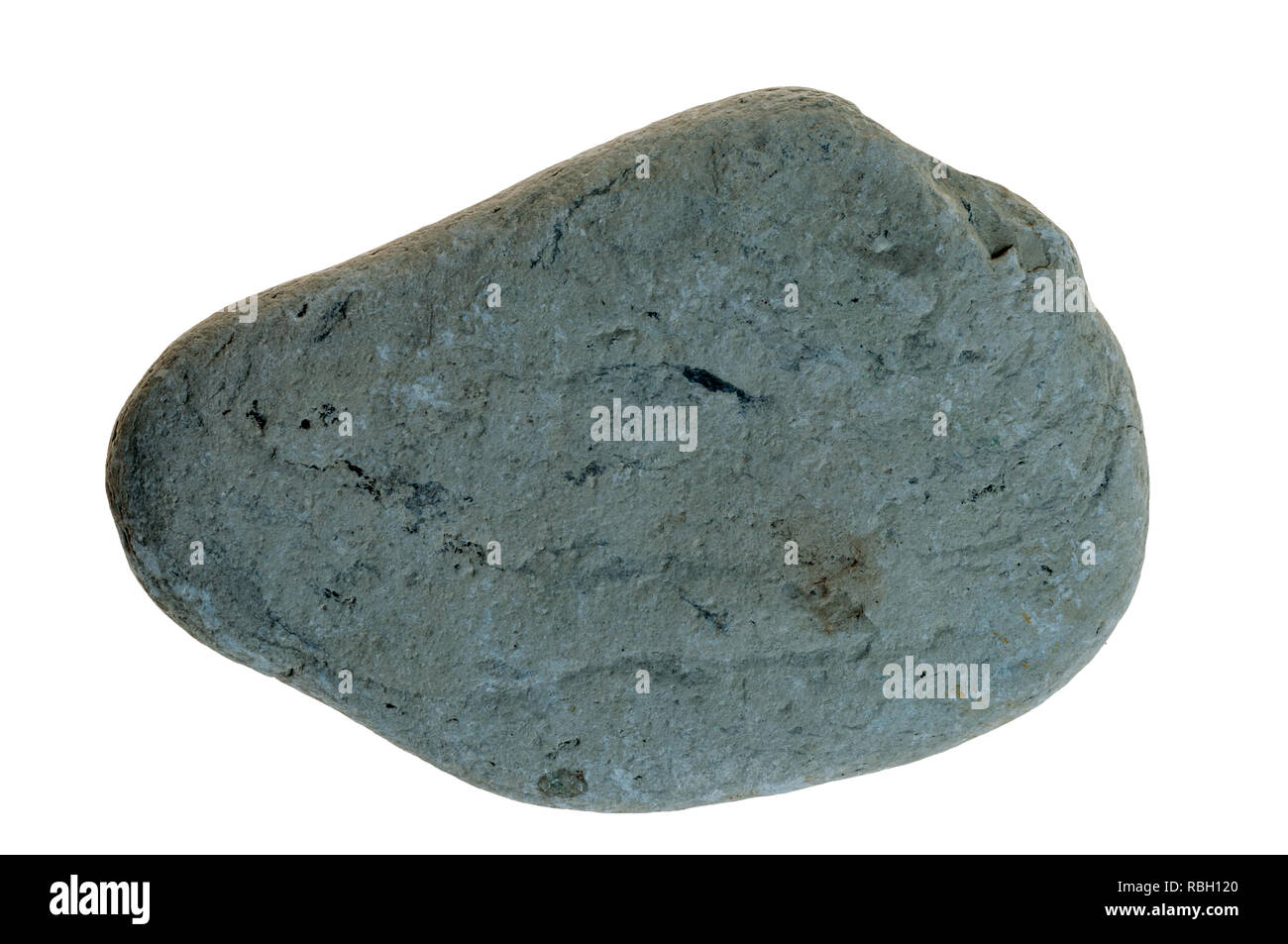 Single grey pebble isolated on white Stock Photo - Alamy