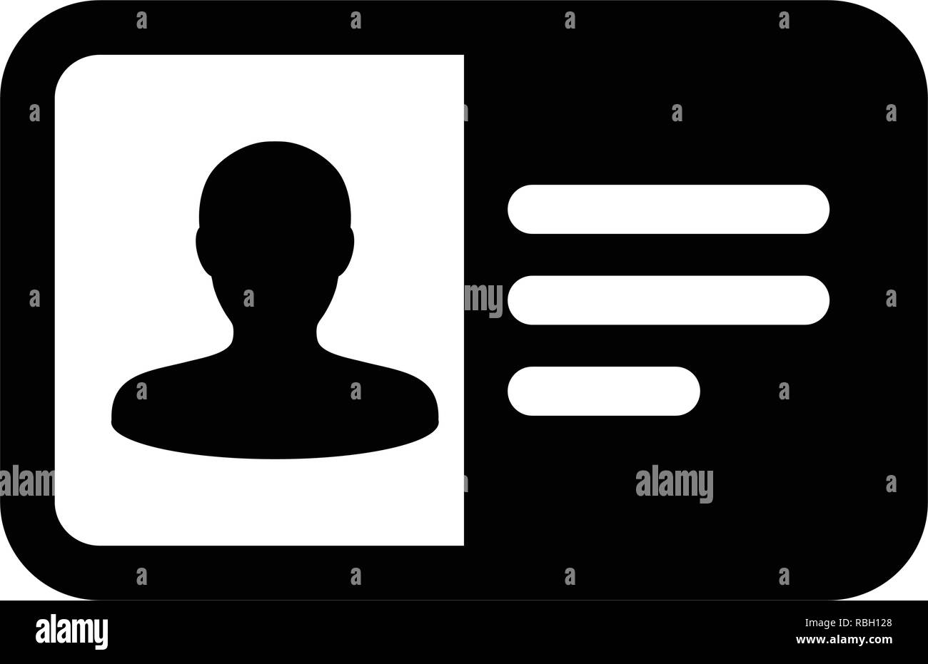 Data icon vector male user person profile avatar symbol with identity ...