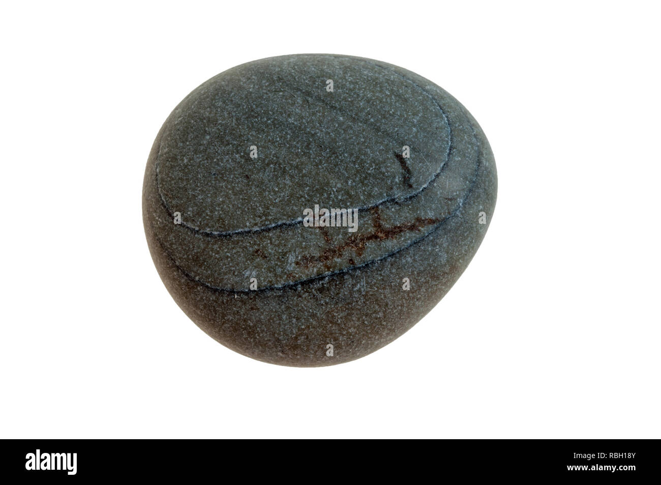 Single grey pebble isolated on white Stock Photo - Alamy