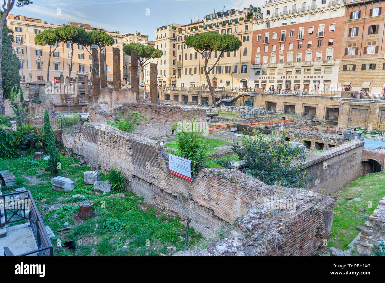 Rome, Italy - October 04, 2018: Area Sacra di Largo Argentina is square ...