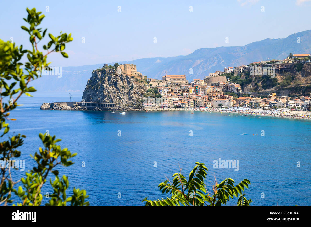 Panoramic view of the seaside town of Scilla, Calabria, the traditional ...