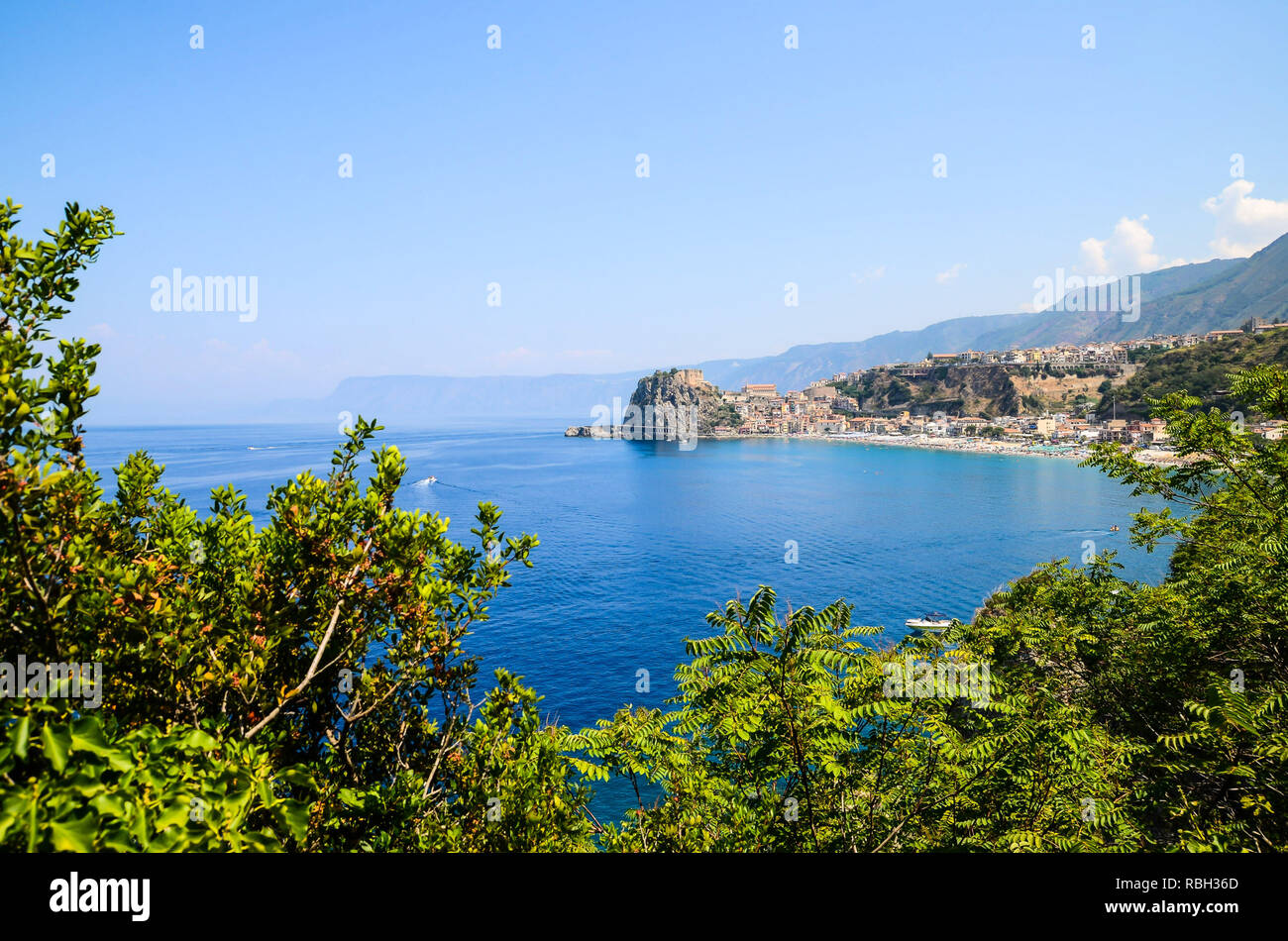 Panoramic view of the seaside town of Scilla, Calabria, the traditional ...