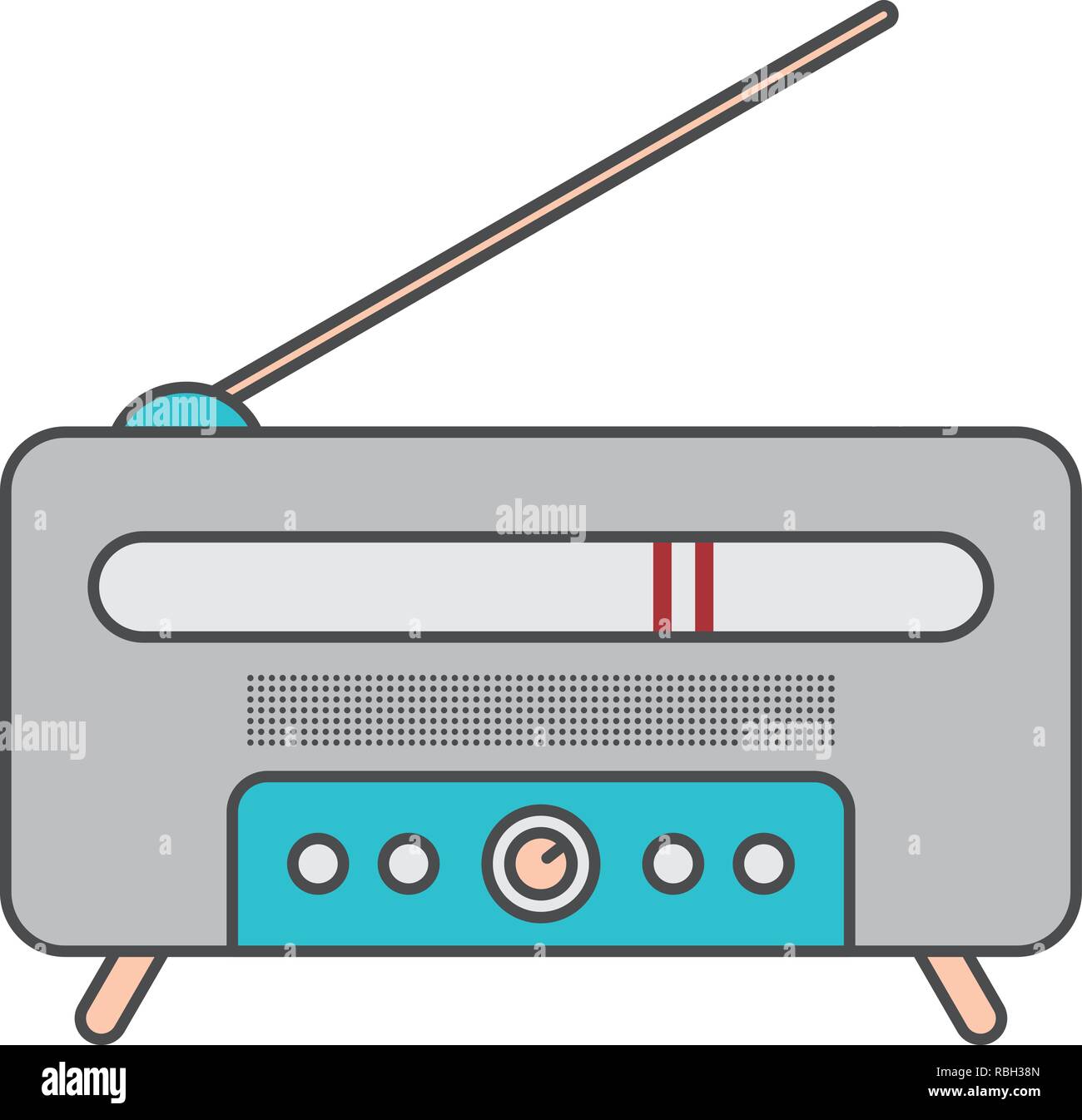 retro radio icon flat vector art illustration Stock Vector Image & Art ...
