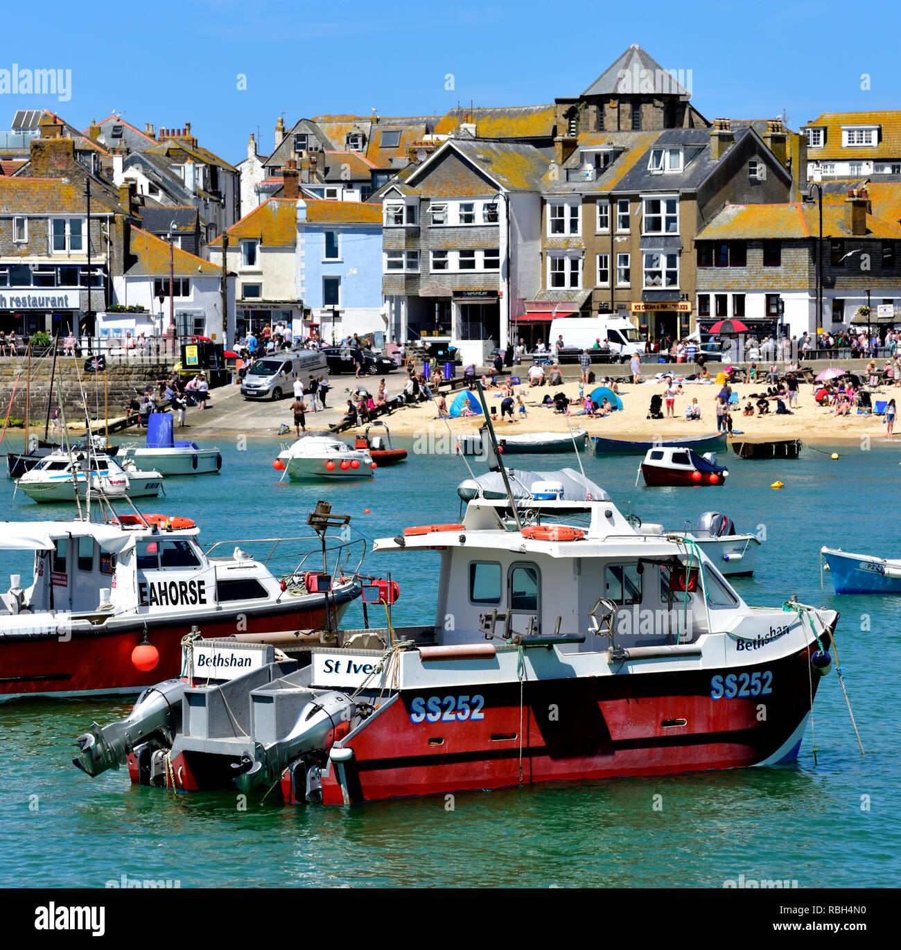 Fishing boats in St Ives Harbour,Cornwall,England,UK Stock Photo - Alamy