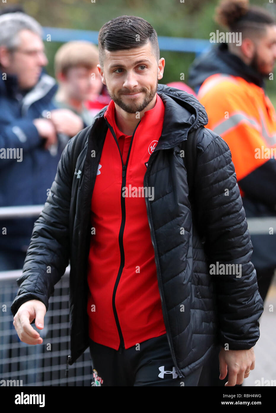 Southampton's Shane Long arrives at the ground before the game Stock ...