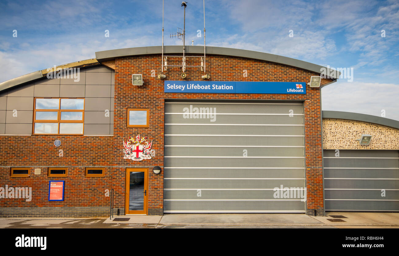 The Royal National Lifeboat Institution (RNLI) station at Selsey Bill ...