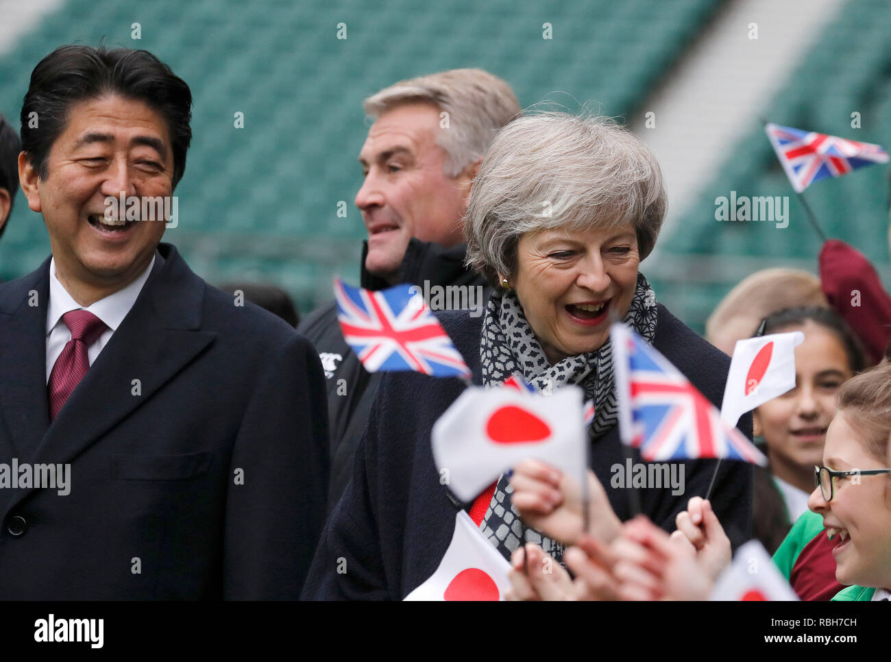 Prime Minister Theresa May and Japanese Prime Minister Shinzo Abe are ...