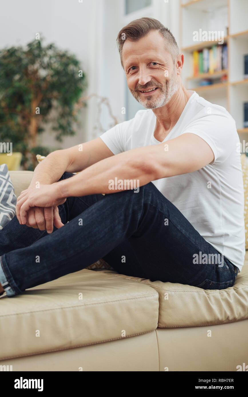 Man Feet Up Sofa High Resolution Stock Photography and Images - Alamy