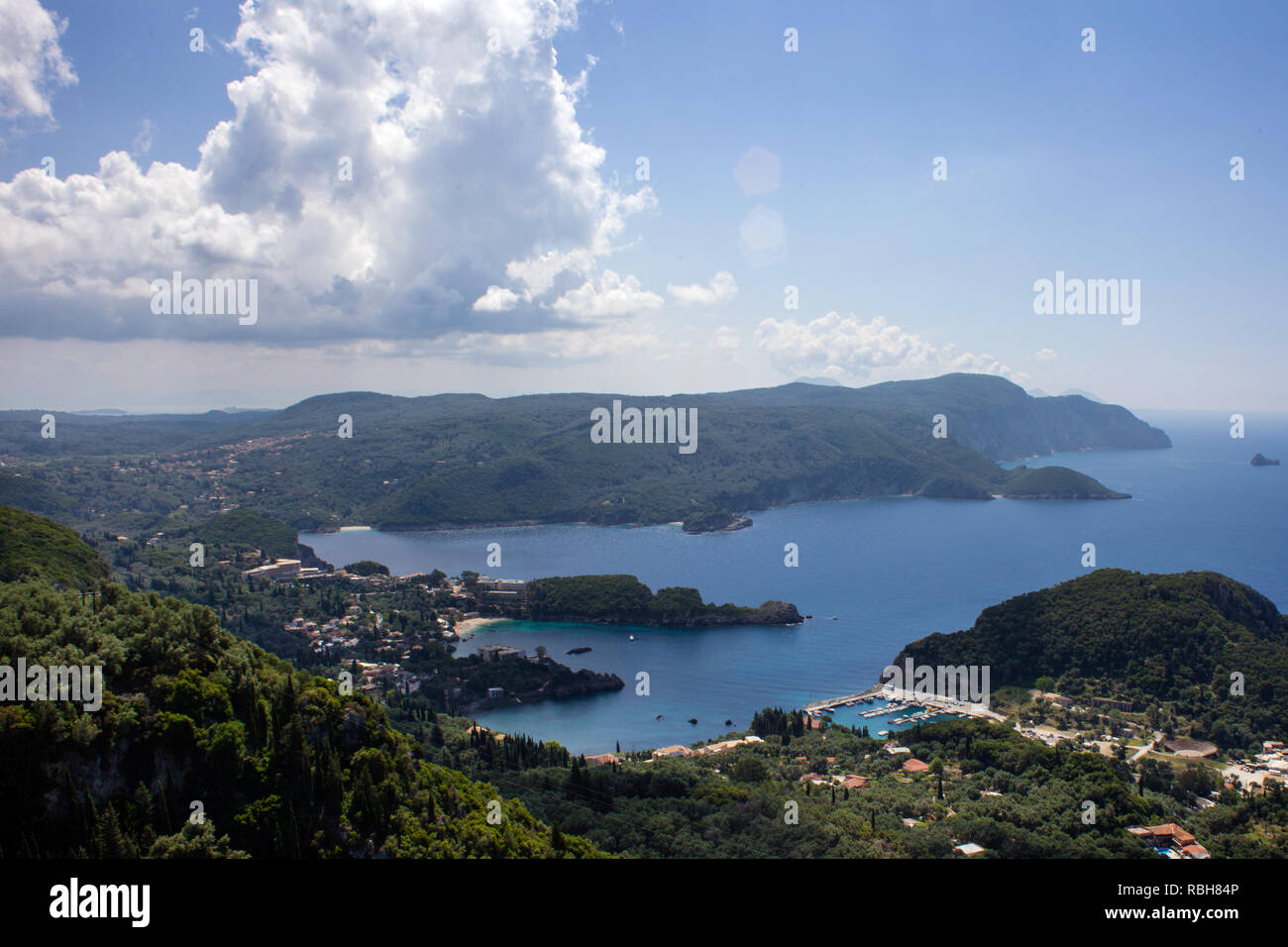 Aerial View of the Most Beautiful Bay in Corfu Greece. Landmark of ...