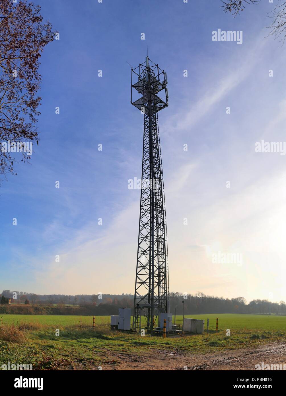 Electric antenna and communication transmitter tower in a german ...