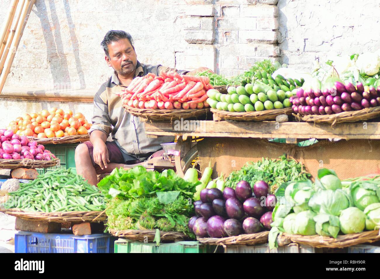 Indian Vegetable Vendor High Resolution Stock Photography and Images - Alamy