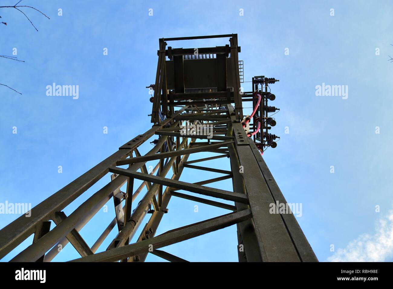 Electric antenna and communication transmitter tower in a german ...