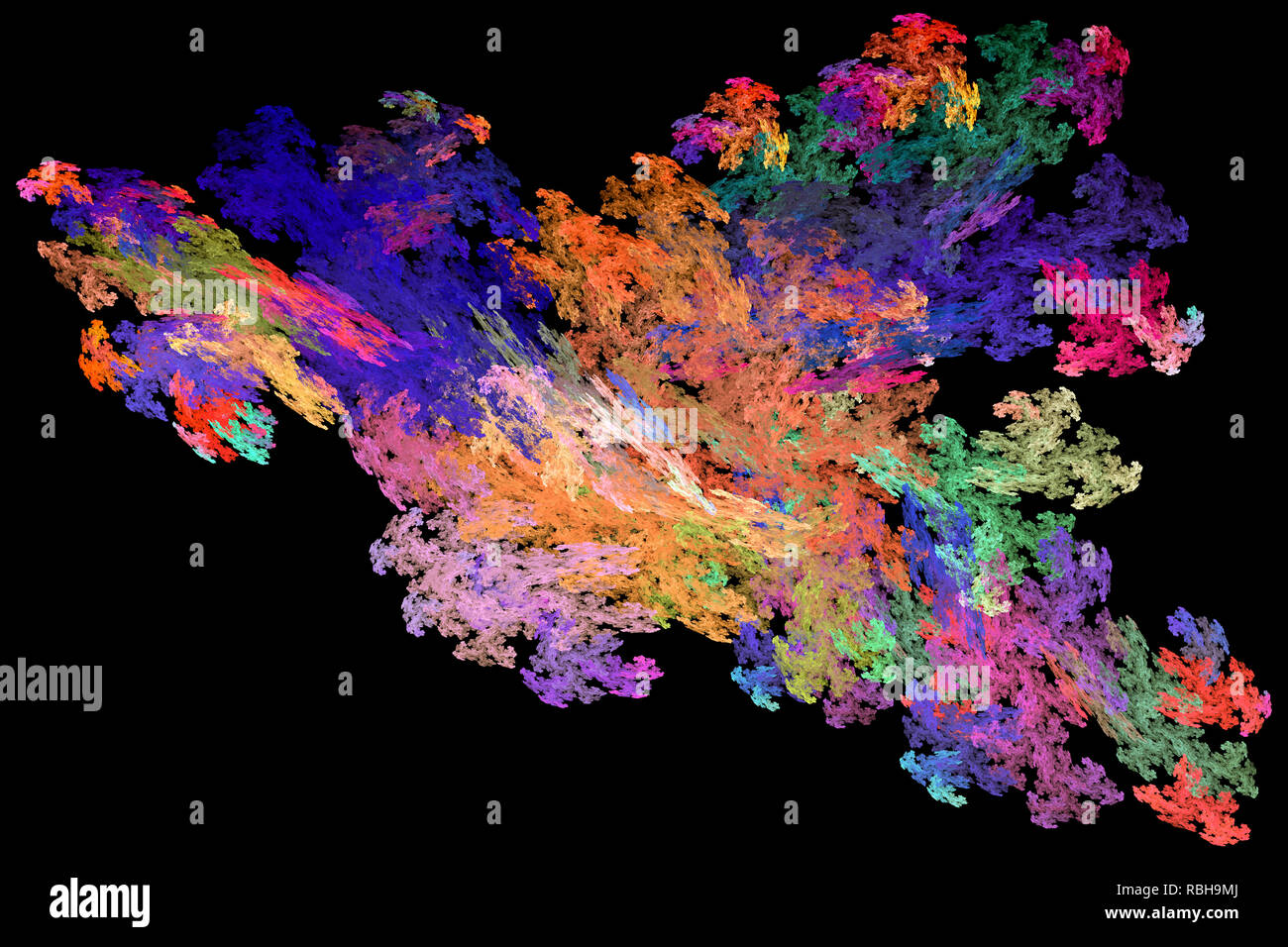 Fractal image with a fancy pattern of bright colors in the art Nouveau ...