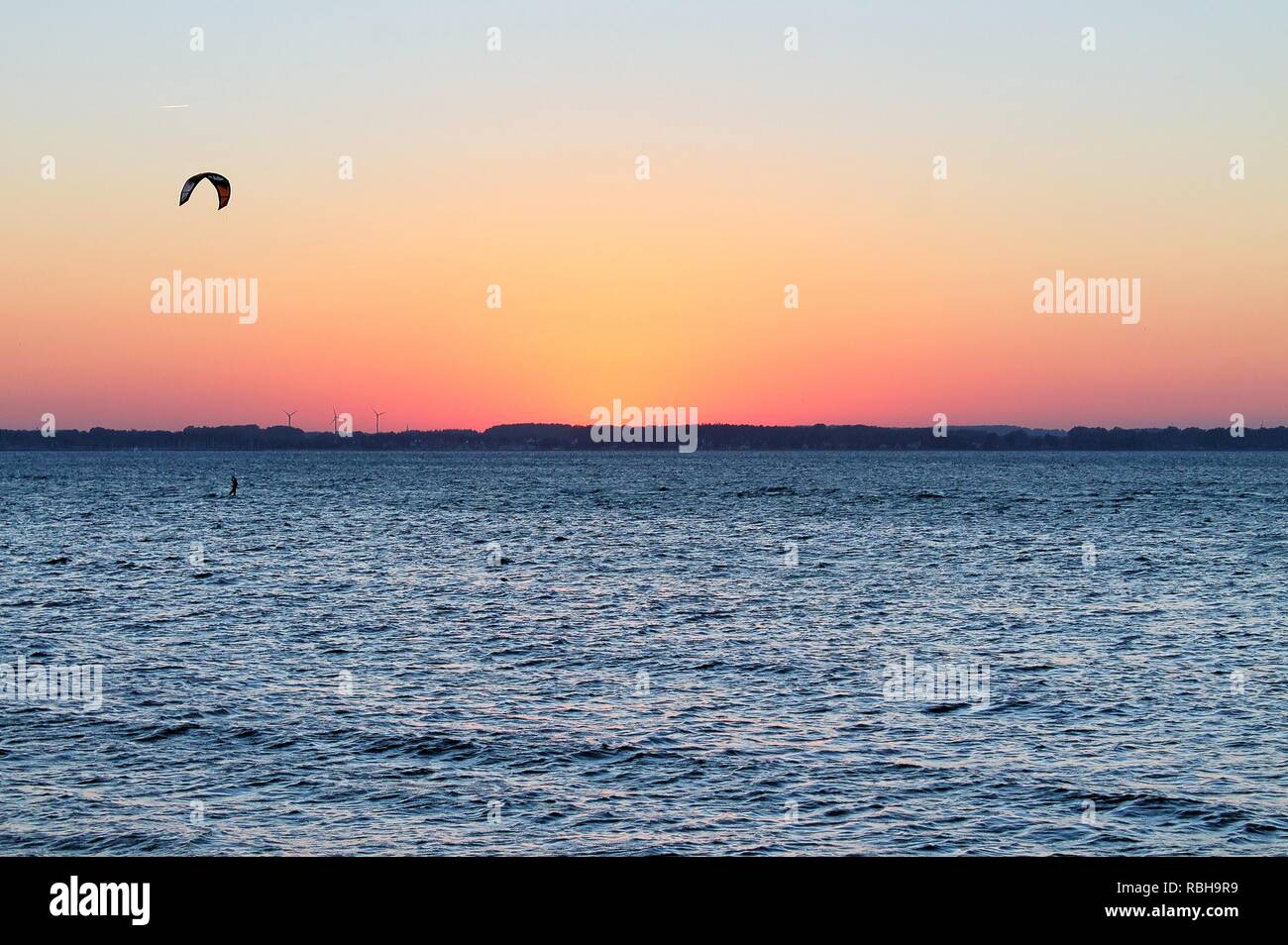 Beautiful sunset shot of the baltic sea beach in Laboe Germany Stock ...