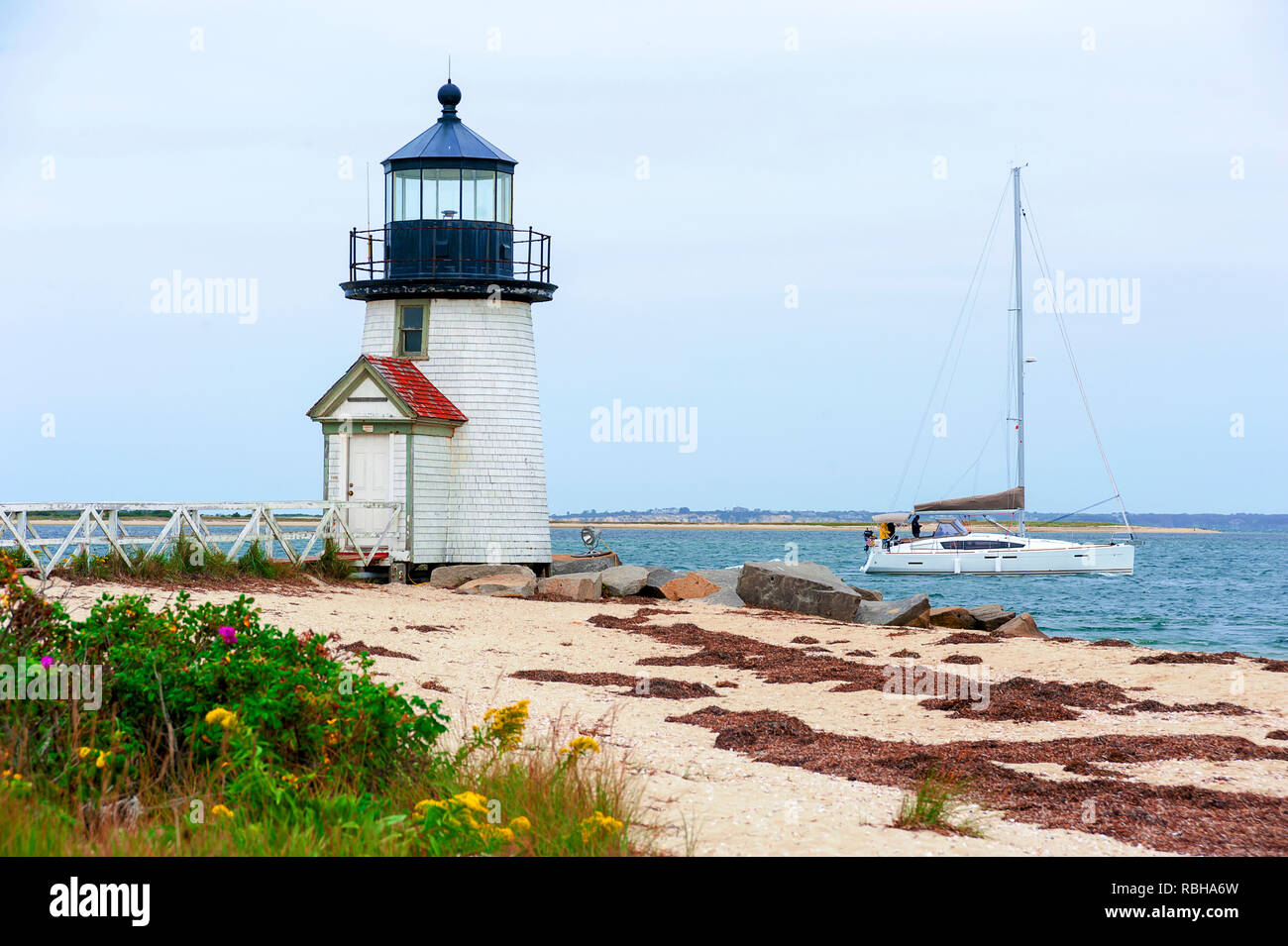 Brant Point Lighthouse, famous tourist attraction and Landmark of ...