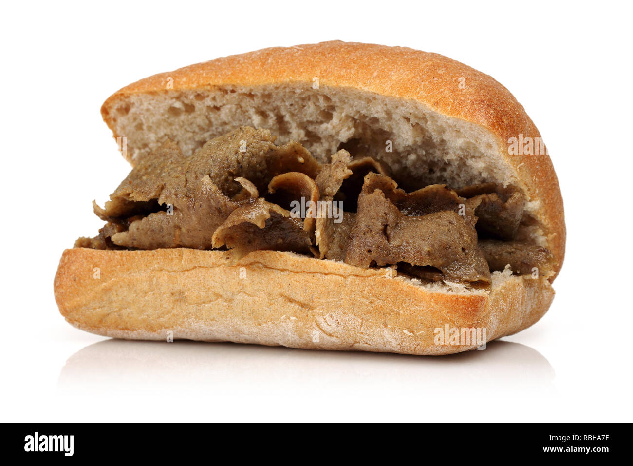 Doner kebab in bread isolated on white background Stock Photo - Alamy