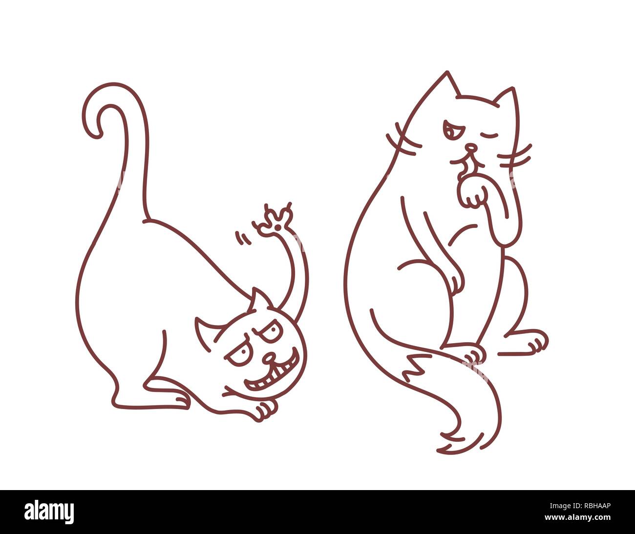 Cat fight domestic Stock Vector Images - Alamy