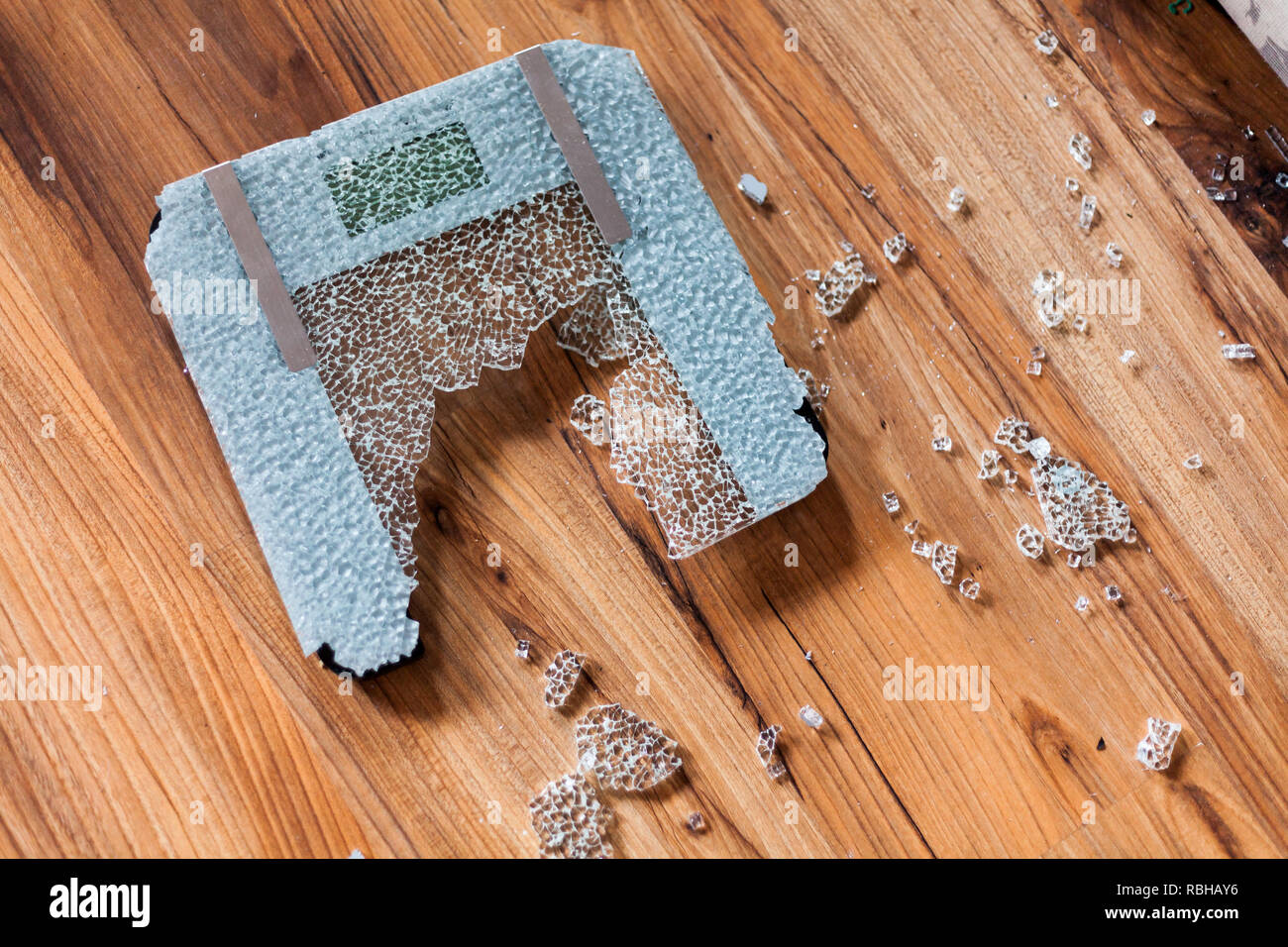Broken Digital Human Scale On The Floor Broken Glassy Digital Scale