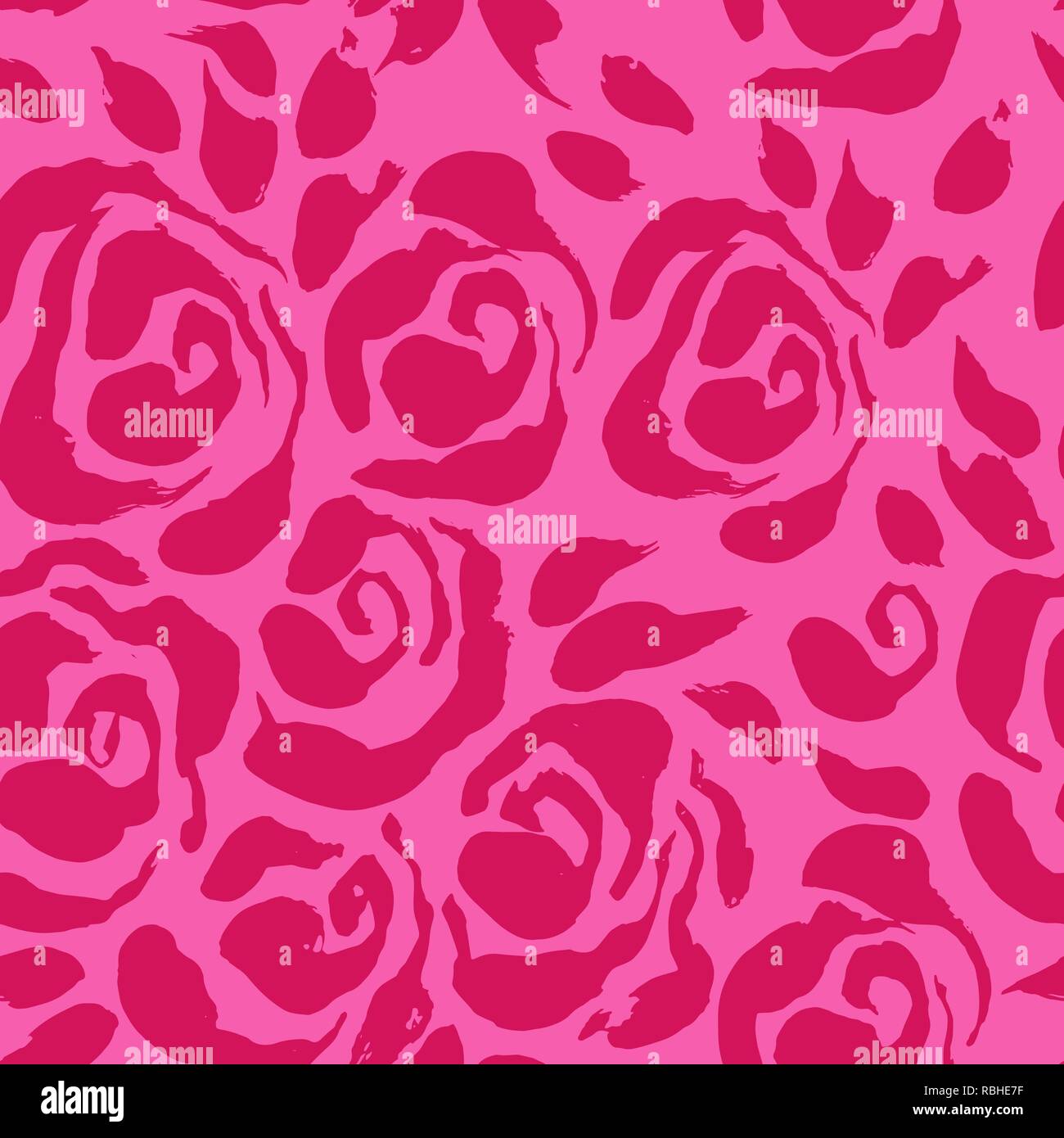 Abstract grunge ink seamless flower background. Roses brush pattern ...