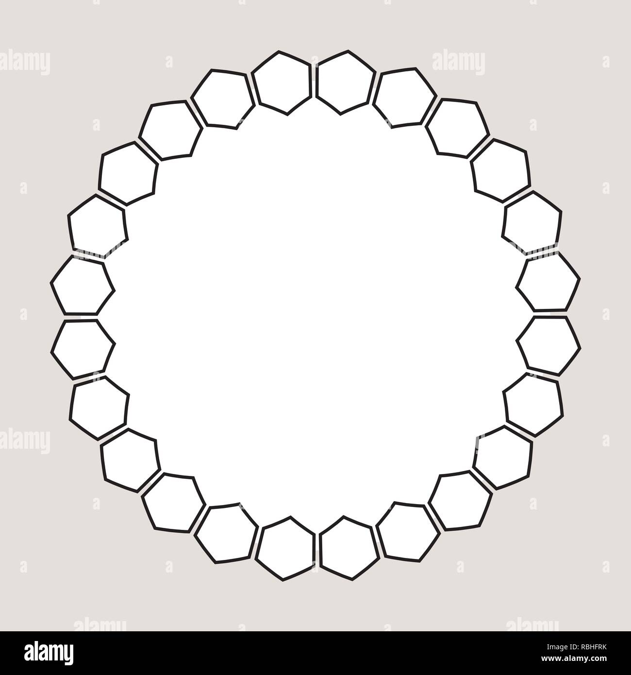 Black honeycomb hexagon border Stock Vector Images - Alamy