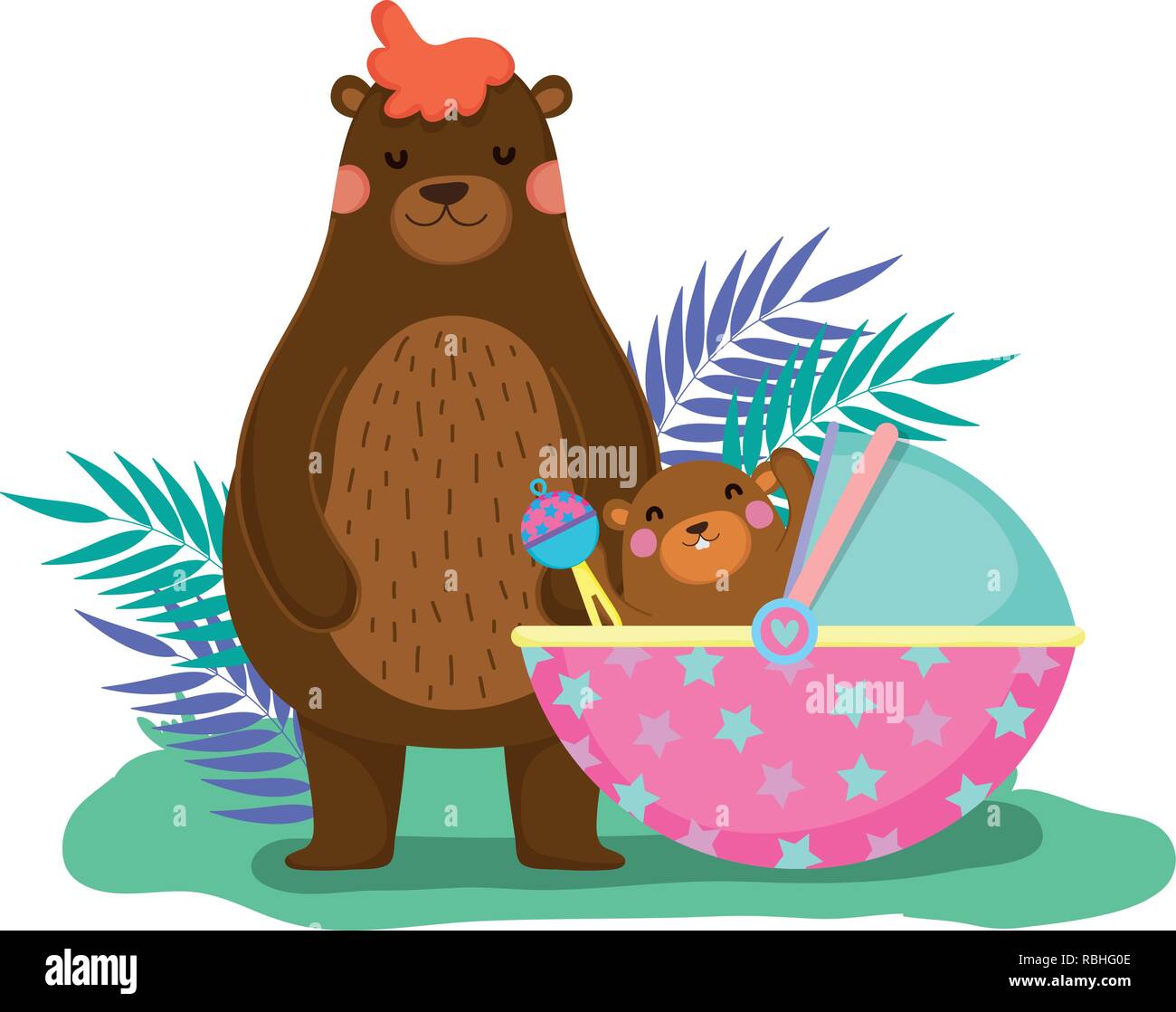 cute and little bear and baby Stock Vector Image & Art - Alamy