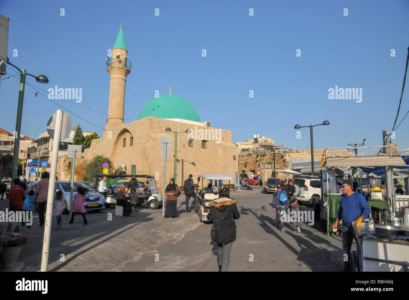 Israel, Acre, Ahmed Al Jazzar mosque in the old city of acre Stock ...