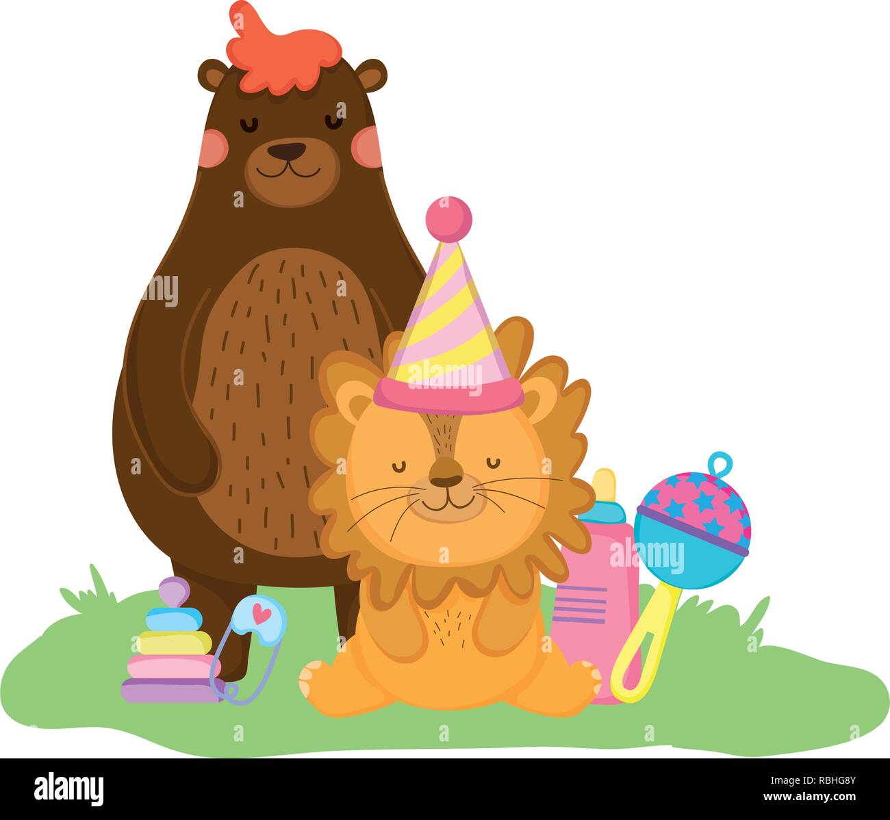 Teddy and the lion Stock Vector Images - Alamy