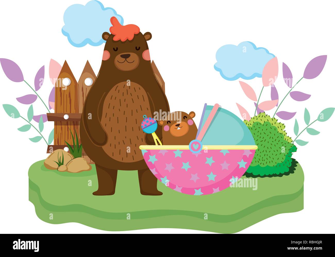 cute and little bear and baby Stock Vector Image & Art - Alamy