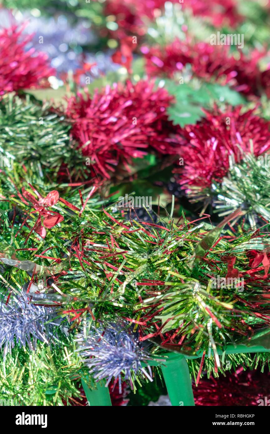 Gold christmas tinsel texture background hi-res stock photography and ...