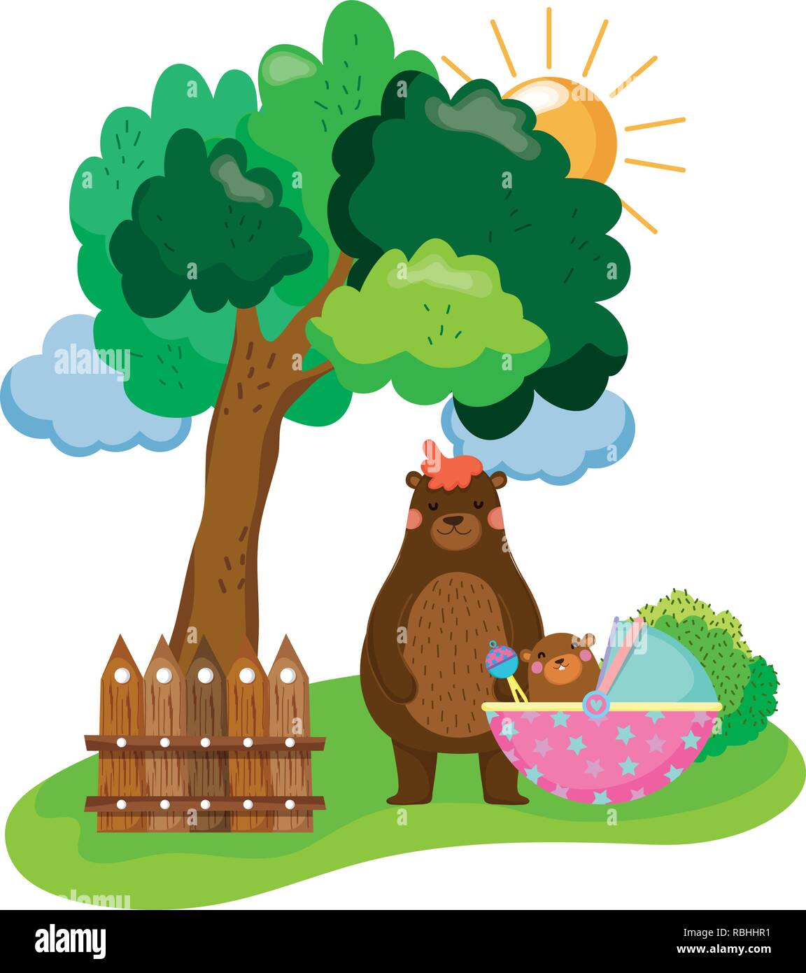 cute and little bear and baby Stock Vector Image & Art - Alamy