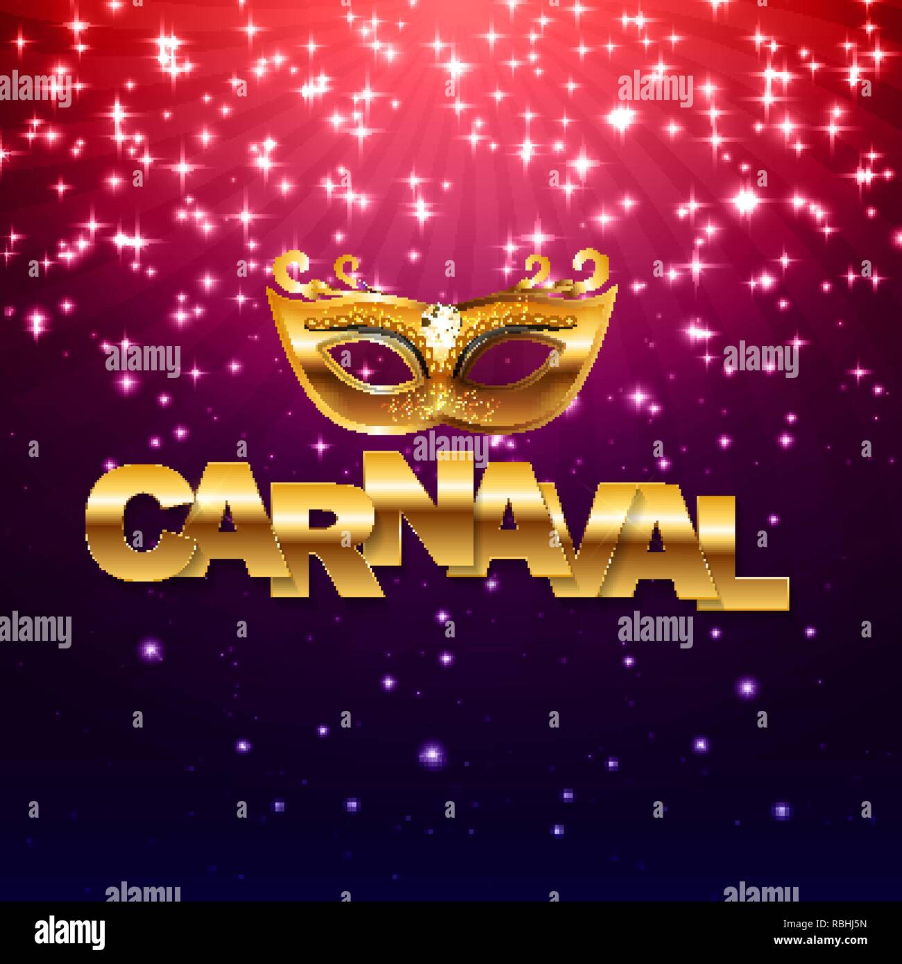 Carnival banner with bunting flags and flying balloons. Vector ...